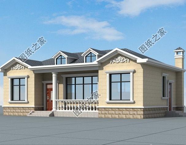 The design of a one-story villa in the countryside is simple and ...