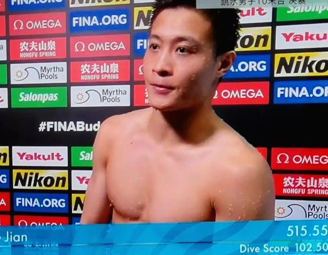 Yang Jian won the gold medal in the men's 10m platform diving, Yang Hao ...