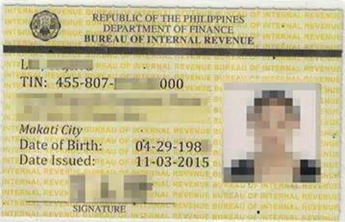 Philippine TIN tax card - iMedia
