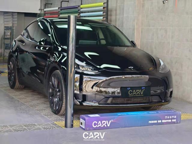 Tesla ModelY Cafu CAR color changing film emerald green, very deep and ...