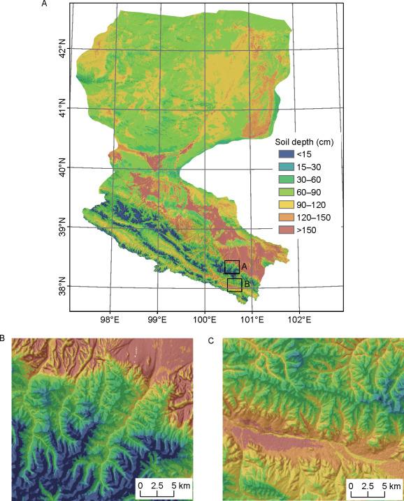 Spatial prediction of soil depth in large and complex areas using machine learning and ...