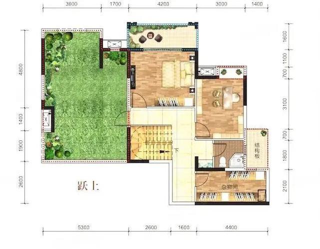 The 196-square-meter air duplex apartment has both the plane texture of ...