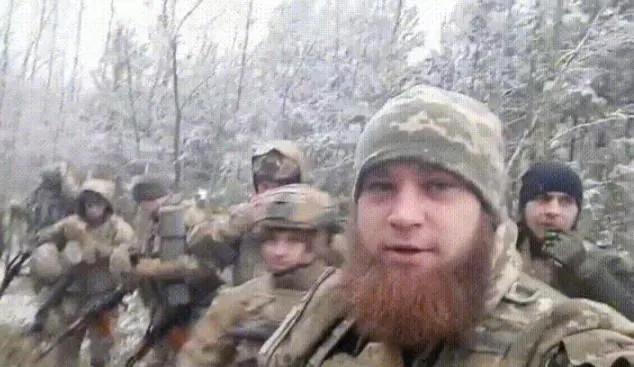 The Chechen mercenary "Dudaev Battalion" loyal to the Ukrainian army ...