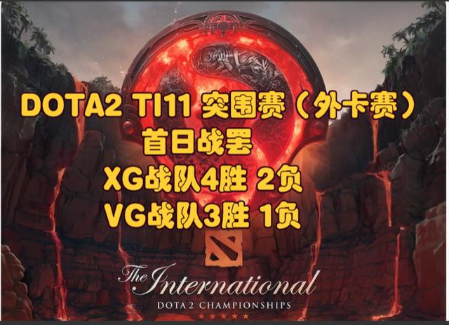 Dota2 TI11 Breakout Tournament (Wild Card Tournament) on the first day, XG4 wins 2 losses, VG3 ...