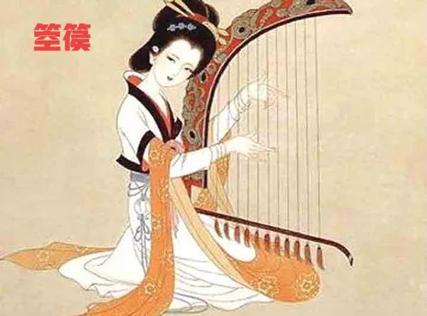 ancient traditional stringed instrument konghou - iMedia