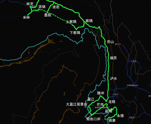 A navigation map Self-driving tour of the new 219 National Highway is ...