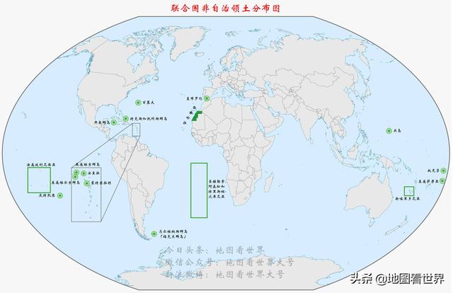 Distribution map of the United Nations Non-Self-Governing Territories ...