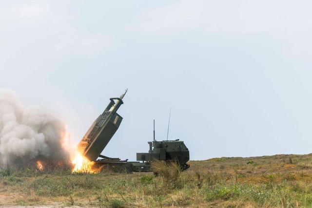 The U.S.-Philippines military exercise Seahorse rocket salvo, in front ...