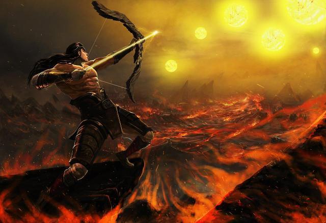 The master of the god archer Hou Yi: The method of holding a bow and ...