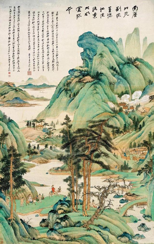 Chinese painting works - color landscape painting - iMedia