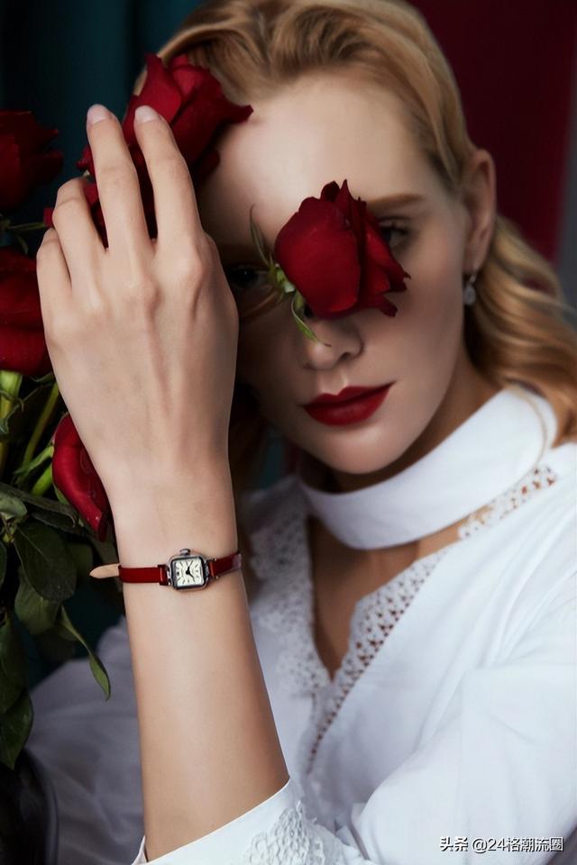 Swiss Rosemont rose watch, retro-style small dial, full of feminine ...