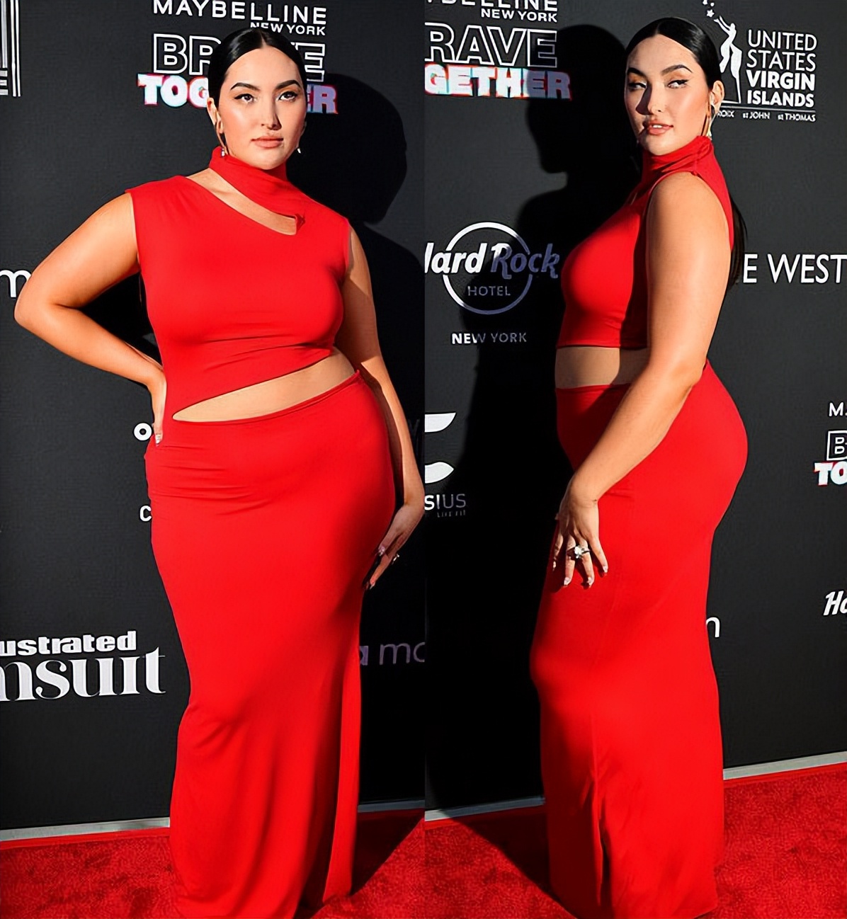 The 220-pound Japanese-Dutch mixed-race model shines on the red carpet ...