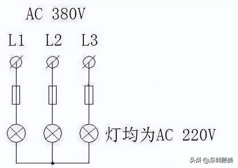 There is no neutral line and only 380V power supply, how to light a ...