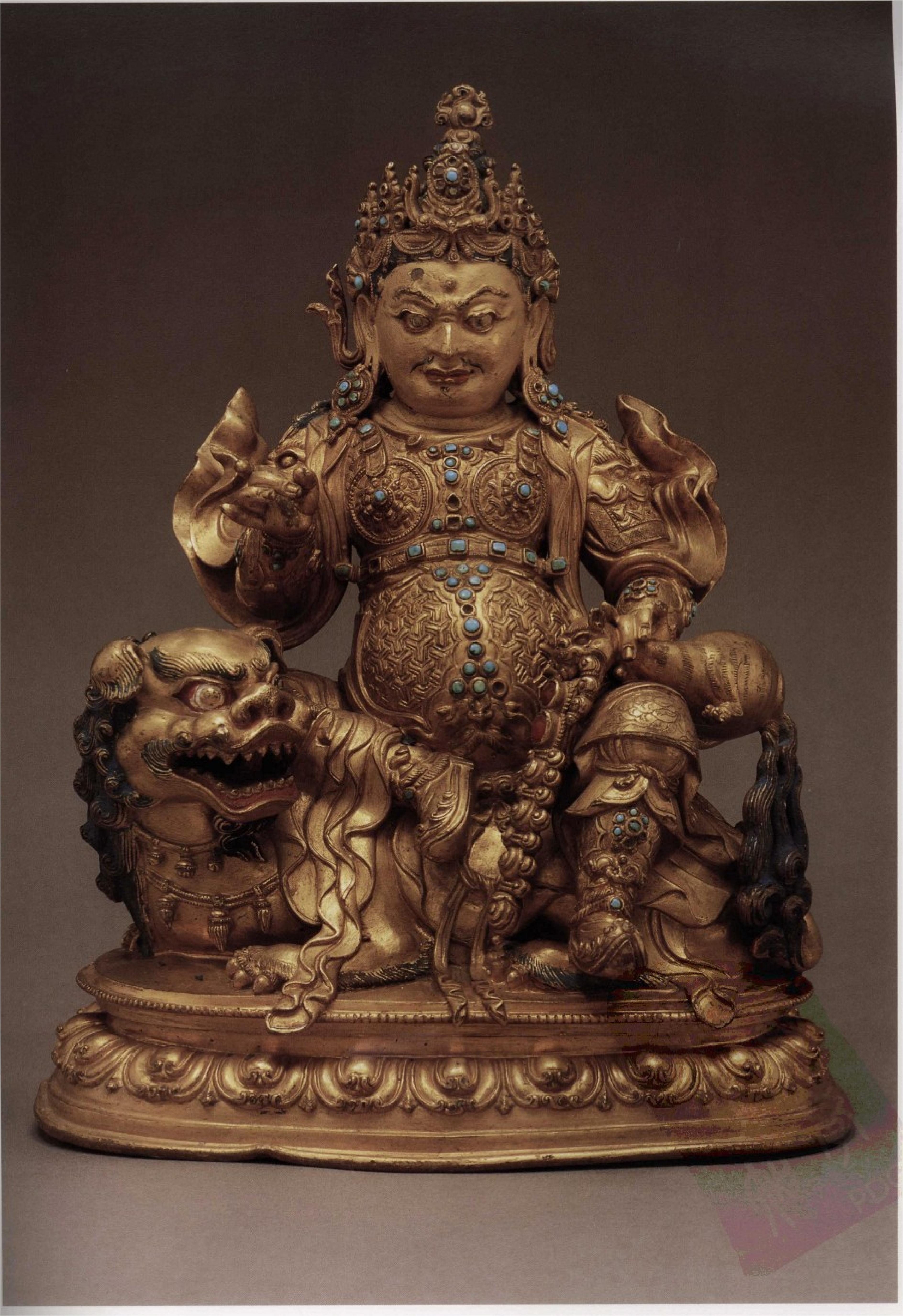 Chinese Tibetan Buddhist Dharma Protector Gold and Bronze Statue (1 ...