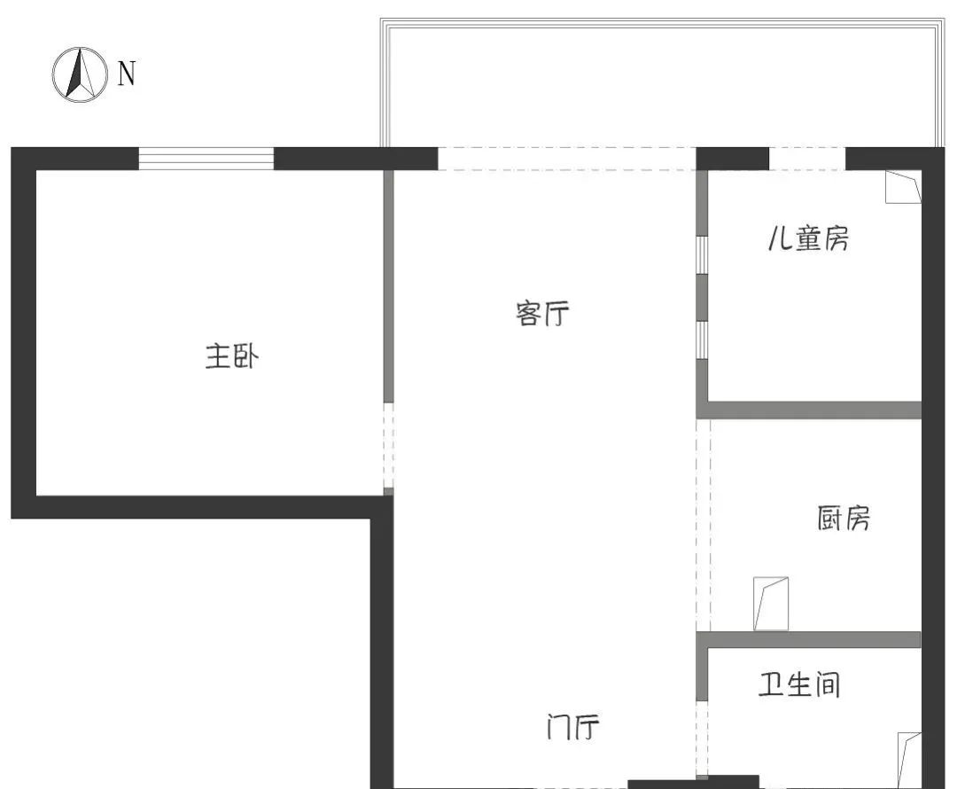 The 58-square-meter small apartment for a family of three, the balcony ...