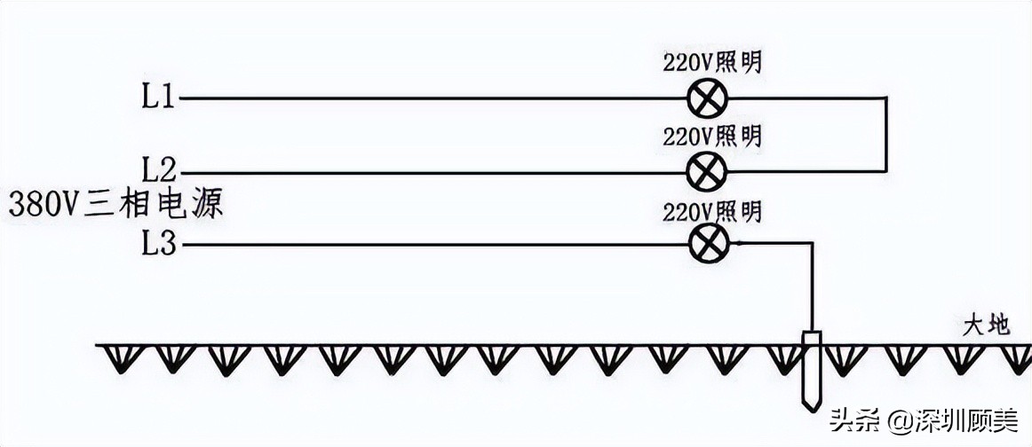 There is no neutral line and only 380V power supply, how to light a ...